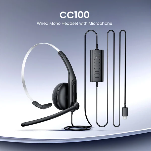 Edifier CC100 Wired Mono Headset | AI Noise Cancelling Mic