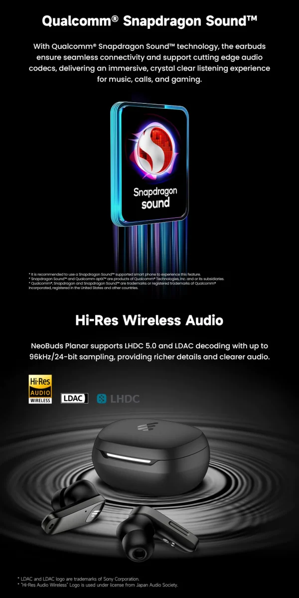 Edifier NeoBuds Planar TWS | Planar Magnetic | Snapdragon Sound